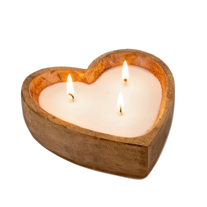 Buy Wood Heart Candle - Eucalyptus & Amber – Our House Barrie